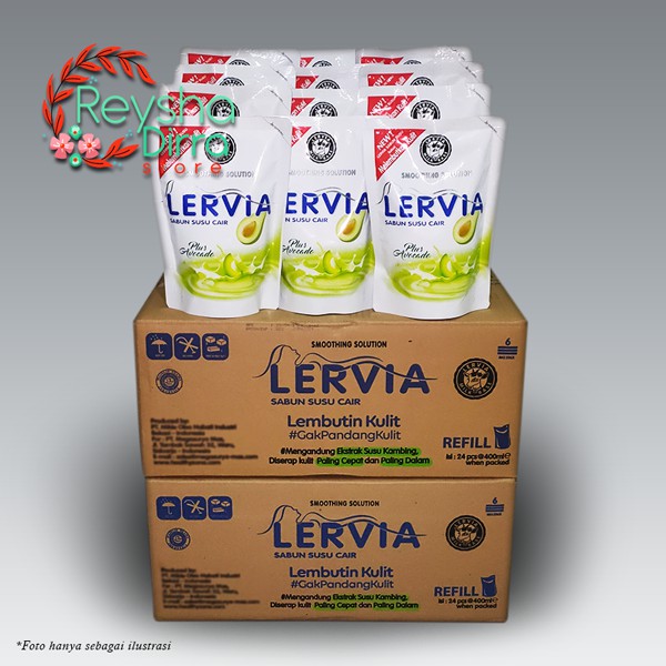 Jual LERVIA Sabun Susu Cair plus AVOCADO [400ml x 24 pcs] | Shopee ...