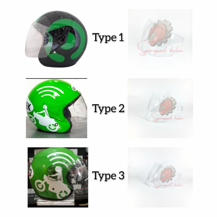 Jual ♛ COD AKTIF ♛ Kaca helm Driver Gojek Visor helm Gojek - Putih ...