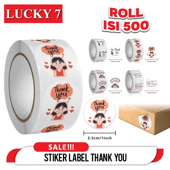 Jual [ 1 Roll 500 Pcs ] Sticker Label Makanan Ucapan Thank You For Your ...