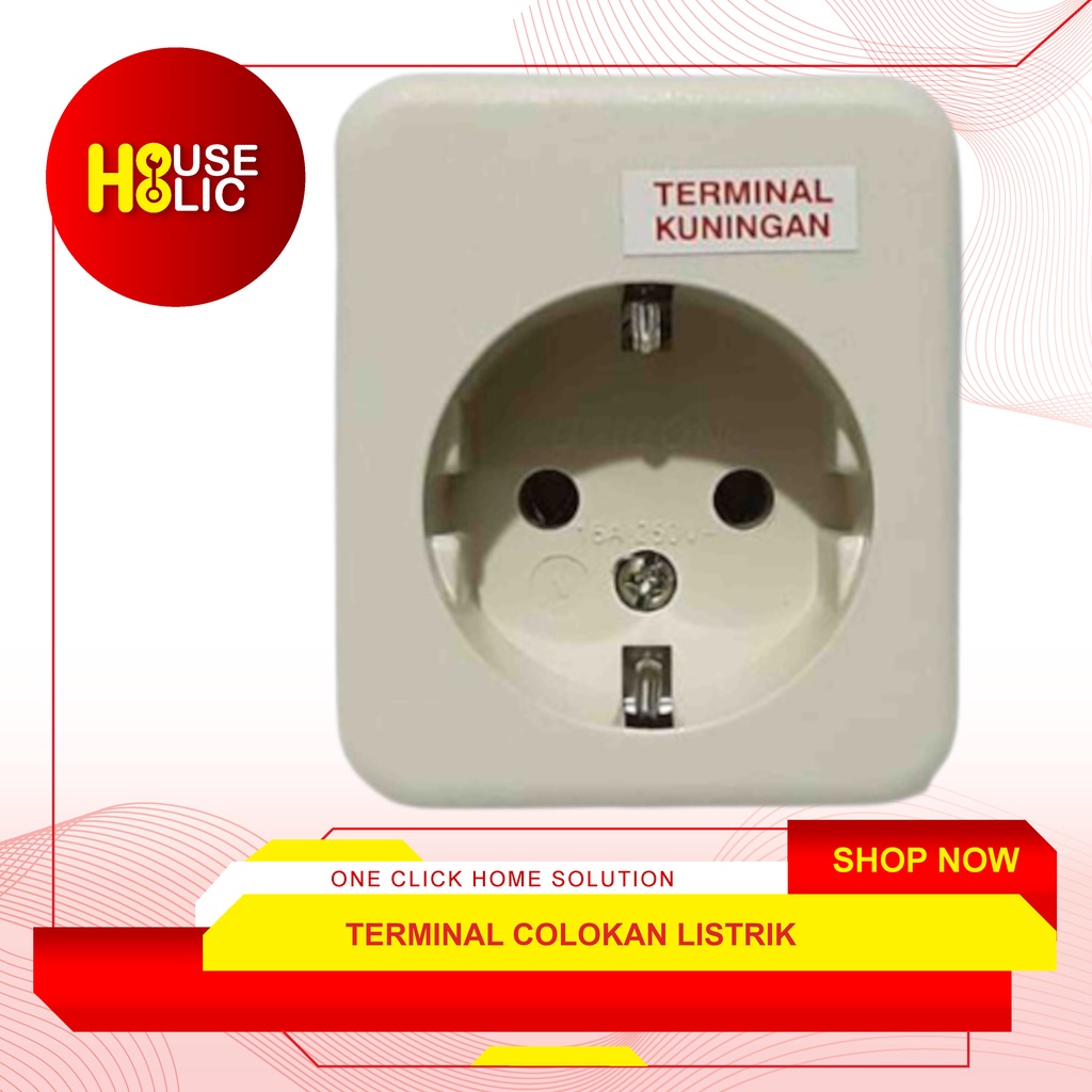 Jual Stop Kontak Arde / Terminal Kuningan / Colokan Listrik 1 Lobang ...