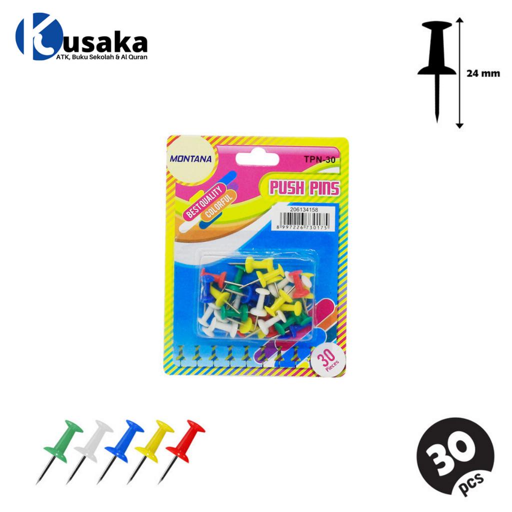 Jual Push Pin Paku Kertas Jarum Tekan Tancapan 30 Pcs | Shopee Indonesia