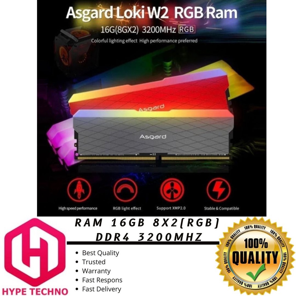 Jual RAM 16GB (8x2) DDR4 - 3200MHz RGB AURA- Latency CL16 - support XMP ...