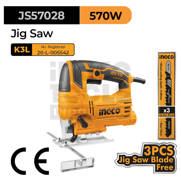 Jual Jig Saw (570 W) INGCO JS57028 - Mesin Jigsaw Gergaji Triplek Ukir ...