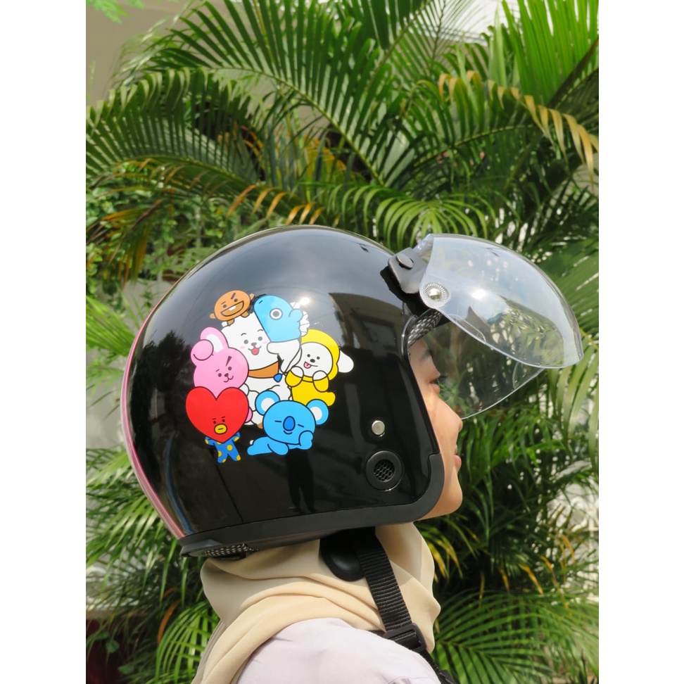Jual HELM RETRO CLASSIC BOGO BTS BT21 ARMY | Shopee Indonesia