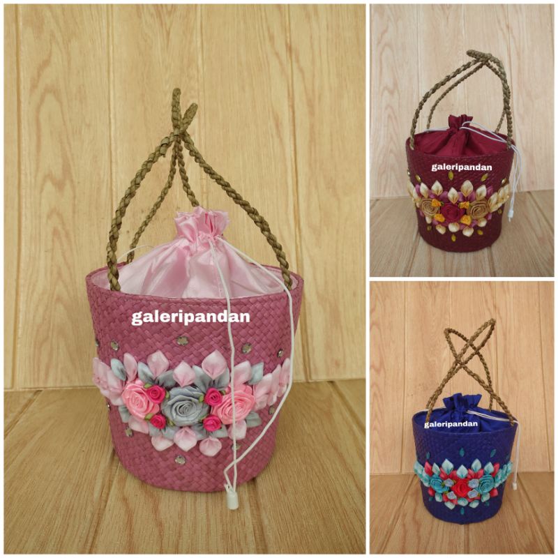 Jual TAS ANYAM 2 TOPLES BUNGA PITA TERMURAH // KERANJANG GIFT HAMPERS ...