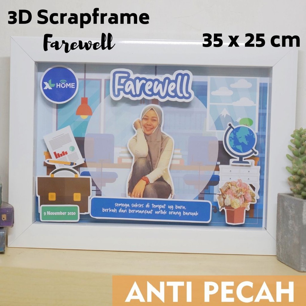 Jual Frame Foto 3D Scrapframe Hadiah Farewell Unik Fiber ANTI PECAH ...