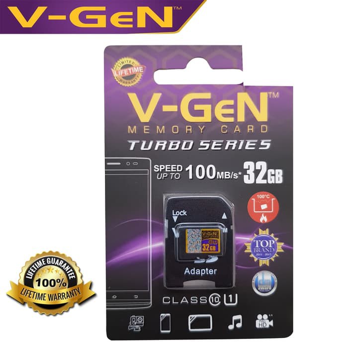 Jual V-gen Micro SD Vgen 32GB Class 10 TURBO Class10 Memory Card KARTU ...