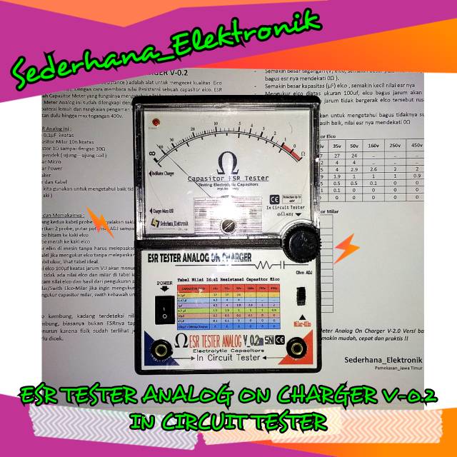 Jual ESR ANALOG METER - IN CIRCUIT TESTER - ON CHARGER | Shopee Indonesia