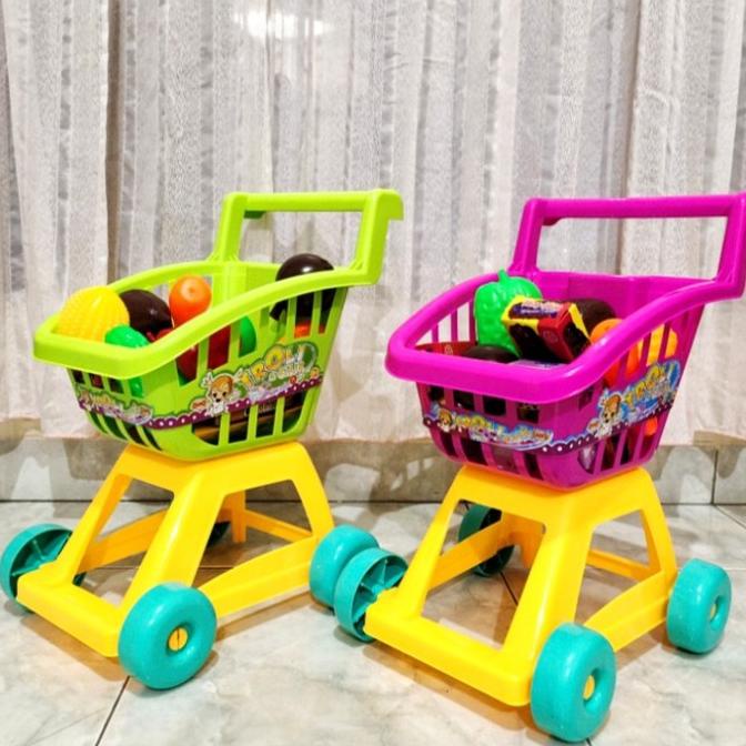 Jual Mainan Supermarket Trolley Ukuran Besar / Troli Keranjang Belanja ...