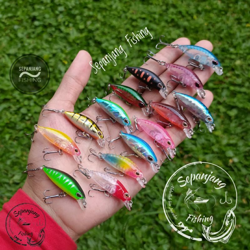 Jual Super Mini Minnow UL ~ Micro Minnow 4 cm / 2,2 gram ~ sinking ~ Ultraligh minnow ~ mancing ...