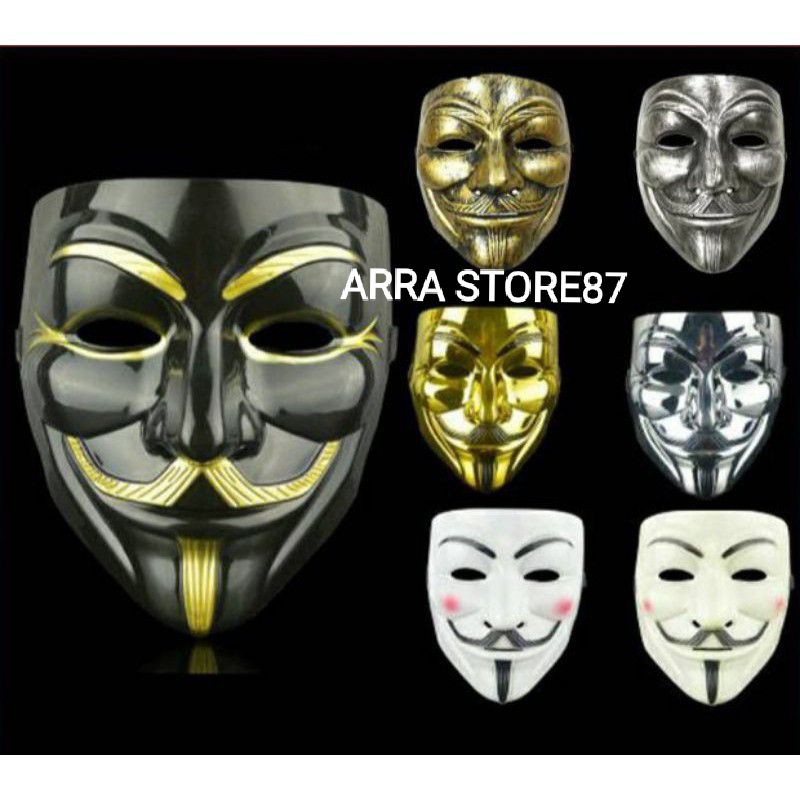 Jual Topeng Hacker Vendetta Topeng ANONYMOUS COSPLAY ORIGINAL 10 WARNA ...
