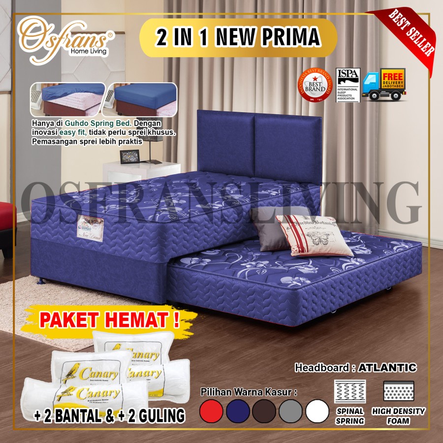 Jual Guhdo Springbed New Prima 2 In 1 - 100 x 200 - Fullset Prospine / Atlantic 2in1 | Shopee ...