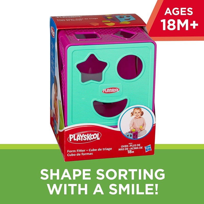 Jual Playskool Form Fitter Shape Sorter Matching Activity Cube Toy with ...