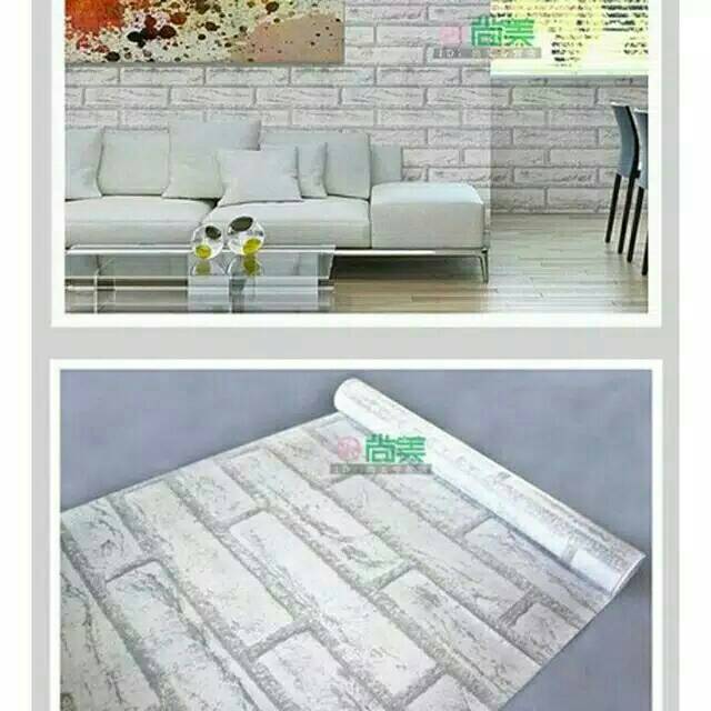 Jual Walpaper dinding bata putih wps50 wallpaper stiker WALPAPER BATA ...