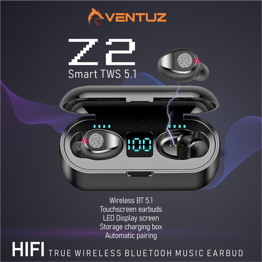 Jual VENTUZ TWS Z2 PRO HIFI touch - bluetooth headset earphone | Shopee ...