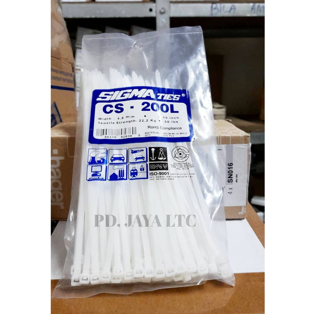 Jual Sigma Kabel Ties 20cm CS-200L- Pengikat Kabel 4,8mm-Cable Ties ...
