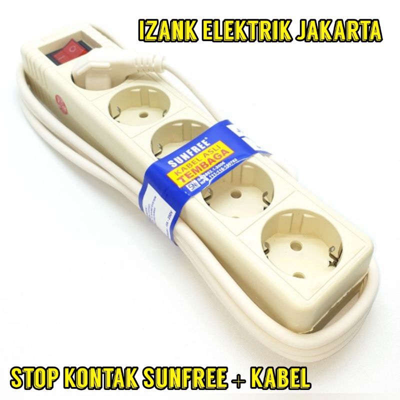 Jual STOP KONTAK COLOKAN 2LUBANG / 3LUBANG / 4LUBANG / 5LUBANG PANJANG KABEL 1,5M 3M 5M Stop ...