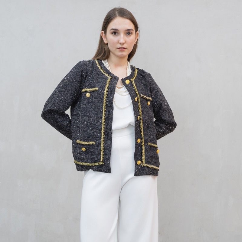 Jual Light Tweed Jacket (Regular Size) | Shopee Indonesia