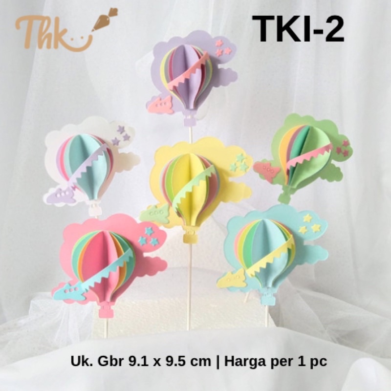 Jual TKI2 - Hiasan Kue Cake Topper Kertas Karton Balon Balloon Udara ...