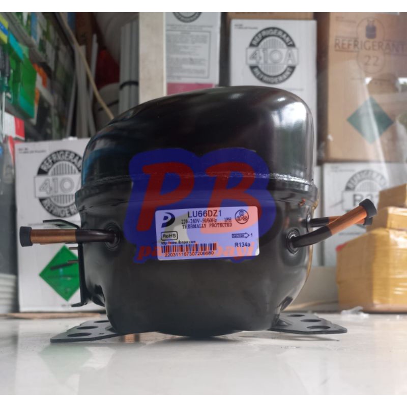 Jual kompresor KULKAS/ freezer/ showcase ukuran 1/5 pk barang baru original freon/refrigan r134a ...