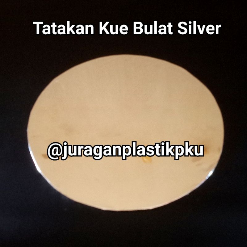 Jual Tatakan Kue Bulat Silver Diameter 20 cm | 22 cm / Alas Triplek Kue ...
