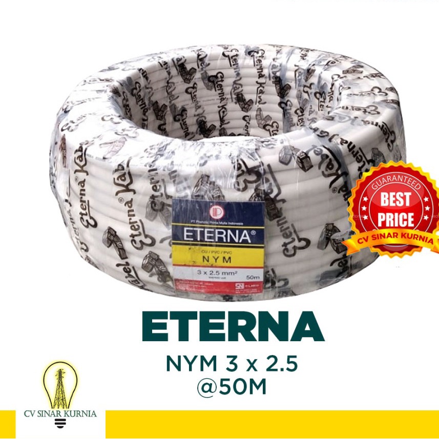 Jual Kabel Listrik NYM 3x2,5mm 50M ETERNA | ETERNA Kabel NYM | SNI best quality | Shopee Indonesia