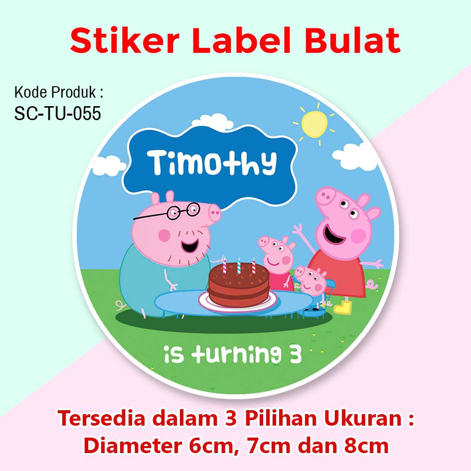 Jual STIKER LABEL ULANG TAHUN ANAK STICKER TUMPENG MINI SOUVENIR PEPPA ...
