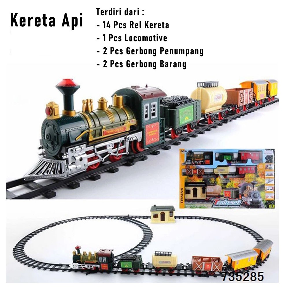 Jual Mainan Kereta Api Set 19 Pcs Rel Kereta Gerbong Barang Penumpang ...