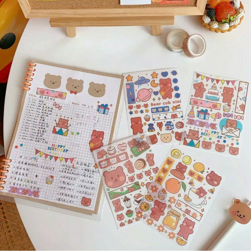 Jual KIANDAA SP0002 4 LEMBAR STICKER SHEET STICKER LUCU DOTTED STICKER ...
