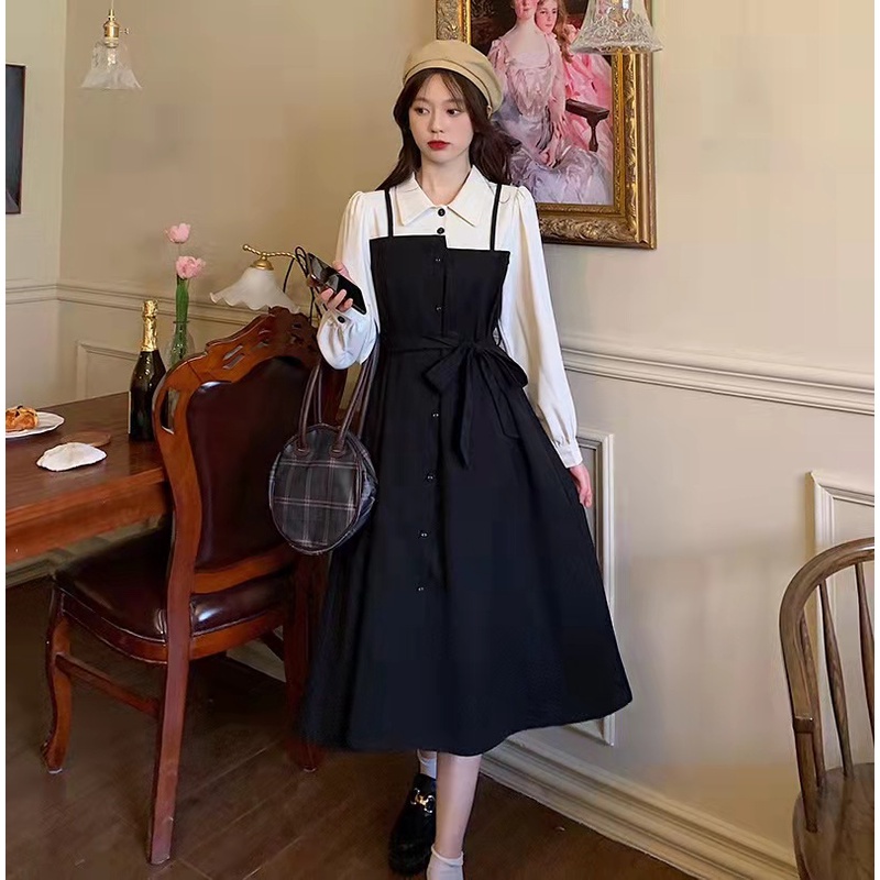 Jual COD model menyatu/dress wanita/long dress/dress korea/midi dress ...