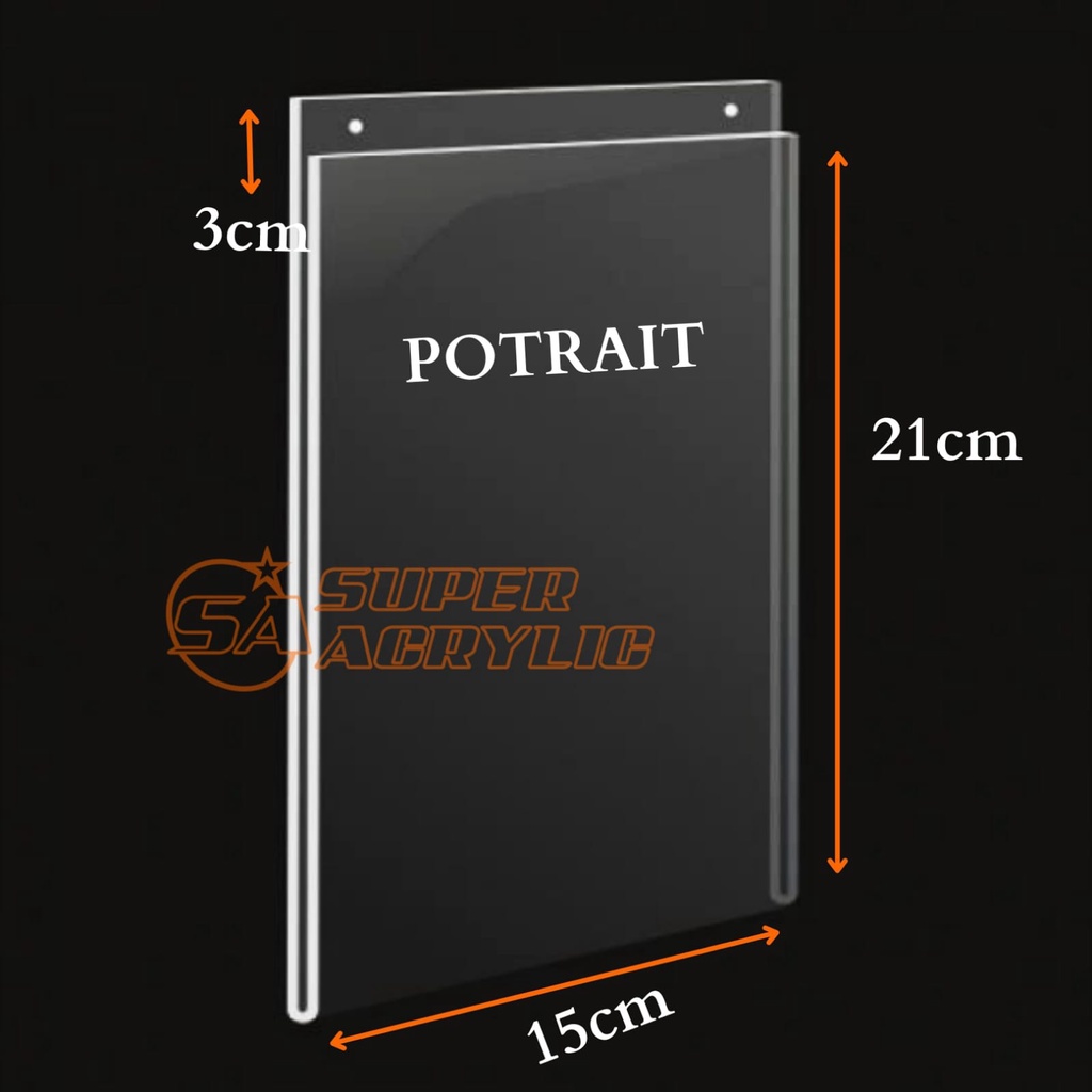 Jual SIGN HOLDER WALL ACRYLIC A5 / Akrilik Tempat Poster / Akrilik ...