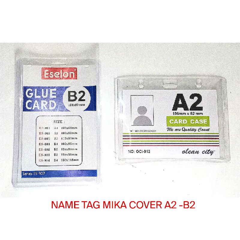 Jual PLASTIK NAME TAG A2 B2/ID CARD/CARD CASE (10.6x8.2 cm)/ KAKU ...