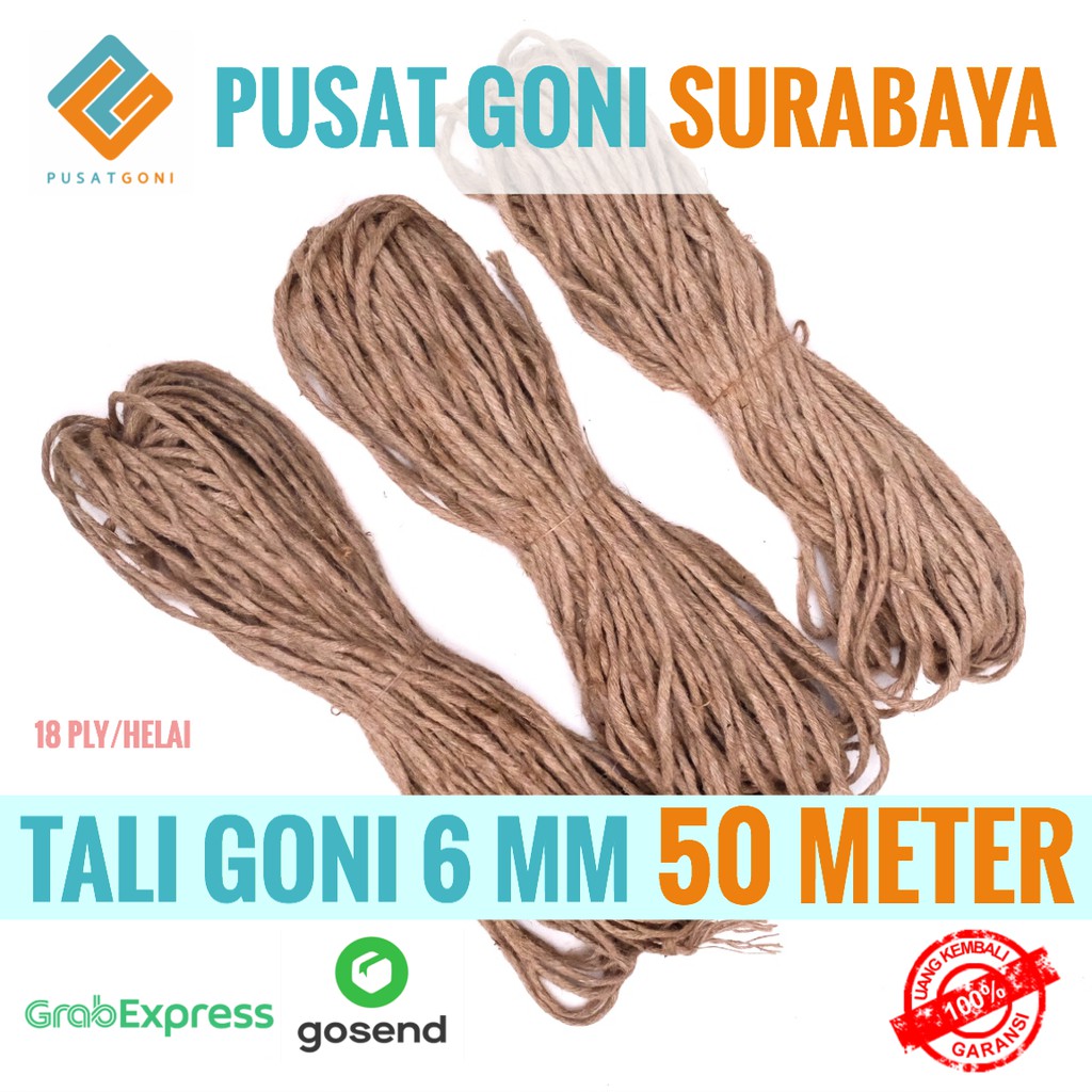 Jual Tali Goni 18 Ply 50 Meter - Tali Rami 6MM - Tali Karung Goni ...