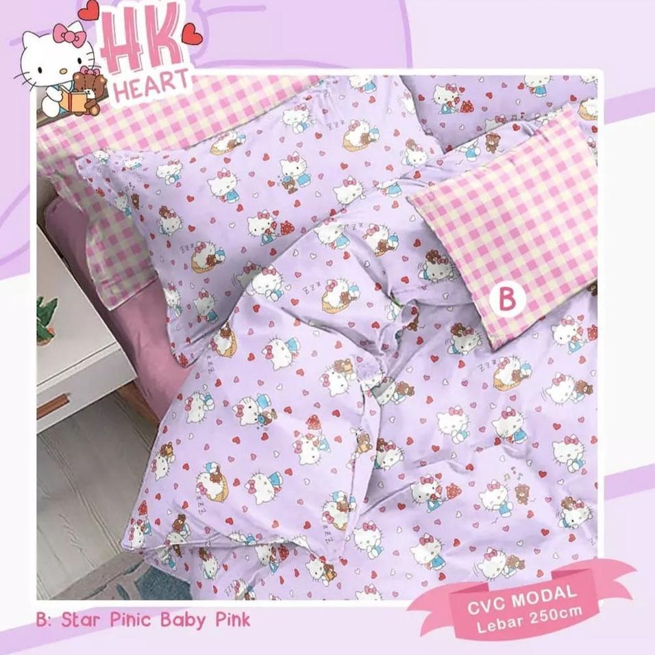 Jual Bahan kain sprei meteran katun lokal CVC motif Hello Kitty HK ...
