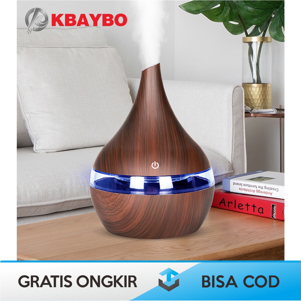 Jual AIR HUMIDIFIER DIFFUSER AROMATHERAPY K-H98 DESIGN KAYU LED RGB ...
