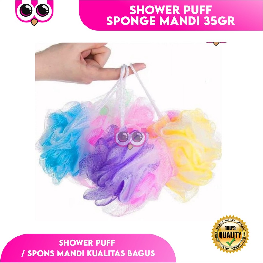 Jual [ BULAT ] SHOWER PUFF SPONGE MANDI 35GR / SPONS MANDI | Shopee ...