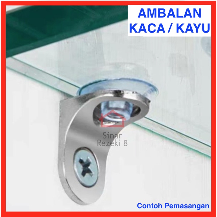 Jual Siku Ambalan Kaca BESAR A88 TEBAL Karet / Penyangga Rak Kayu Sudut ...
