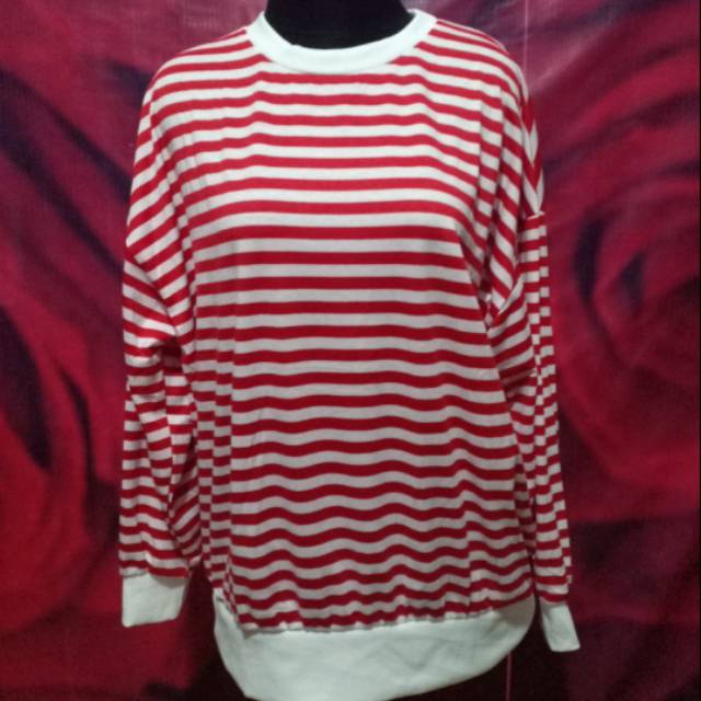 Jual Sweter jalur merah putih | Shopee Indonesia