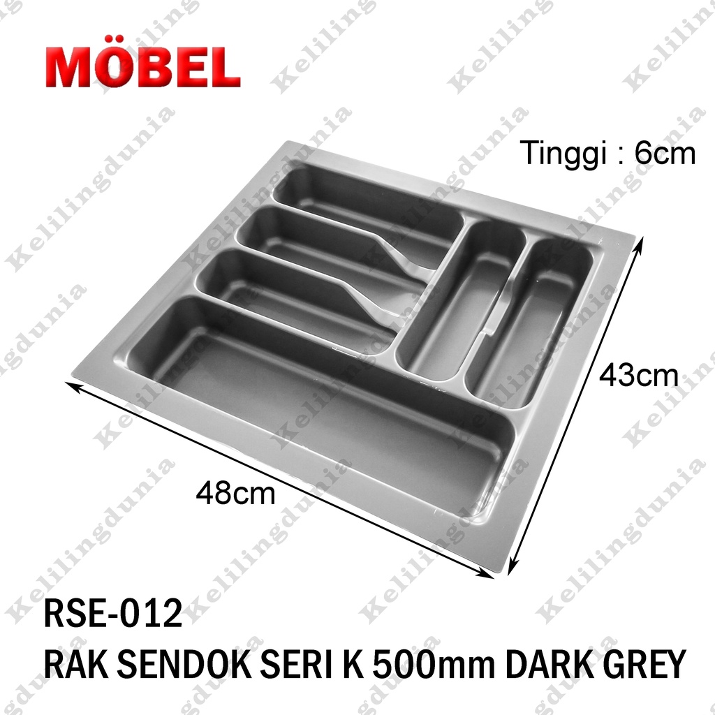 Jual Rak Sendok Garpu Laci 50 CM Plastik MOBEL Seri K Dark Grey Abu ...