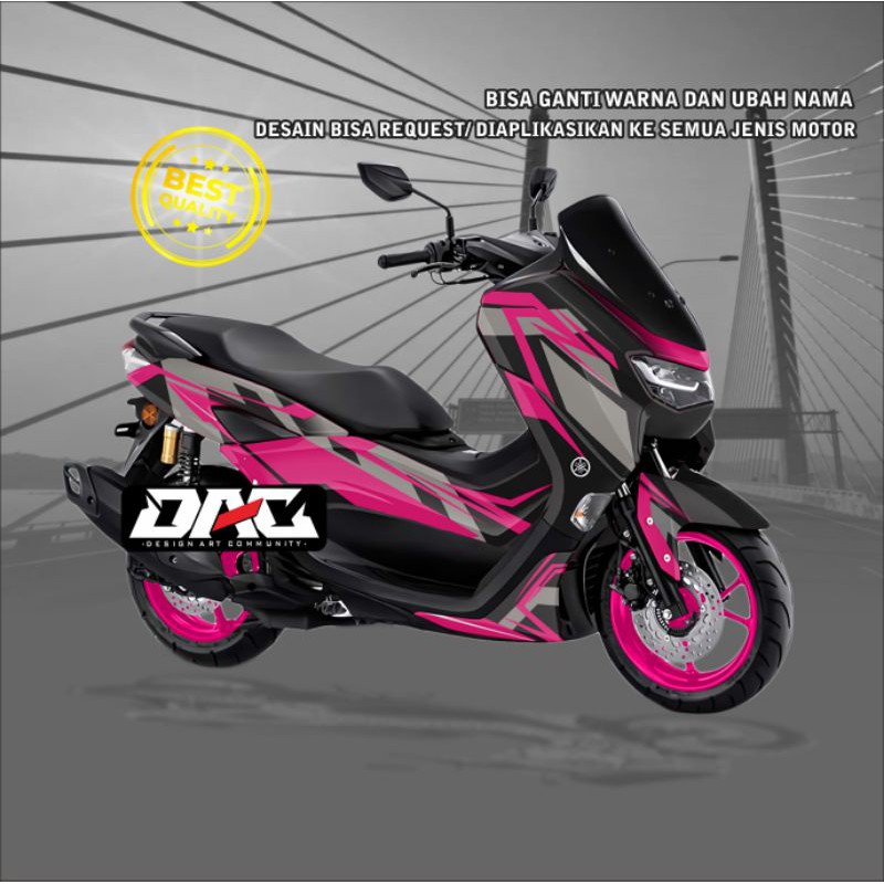 Jual Sticker Decal full body yamaha Nmax motif gravis simple pink ...