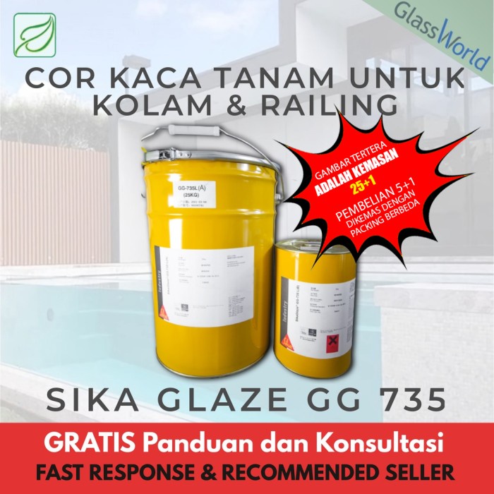 Jual SIKA GLAZE GG 735 Cor Kaca Tanam Untuk Kolam & Railing | Shopee ...