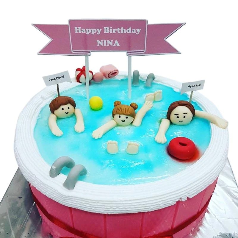 Jual The Sweet Recipe Swimming Pool Cake Kue Tart Fondant | Shopee Indonesia
