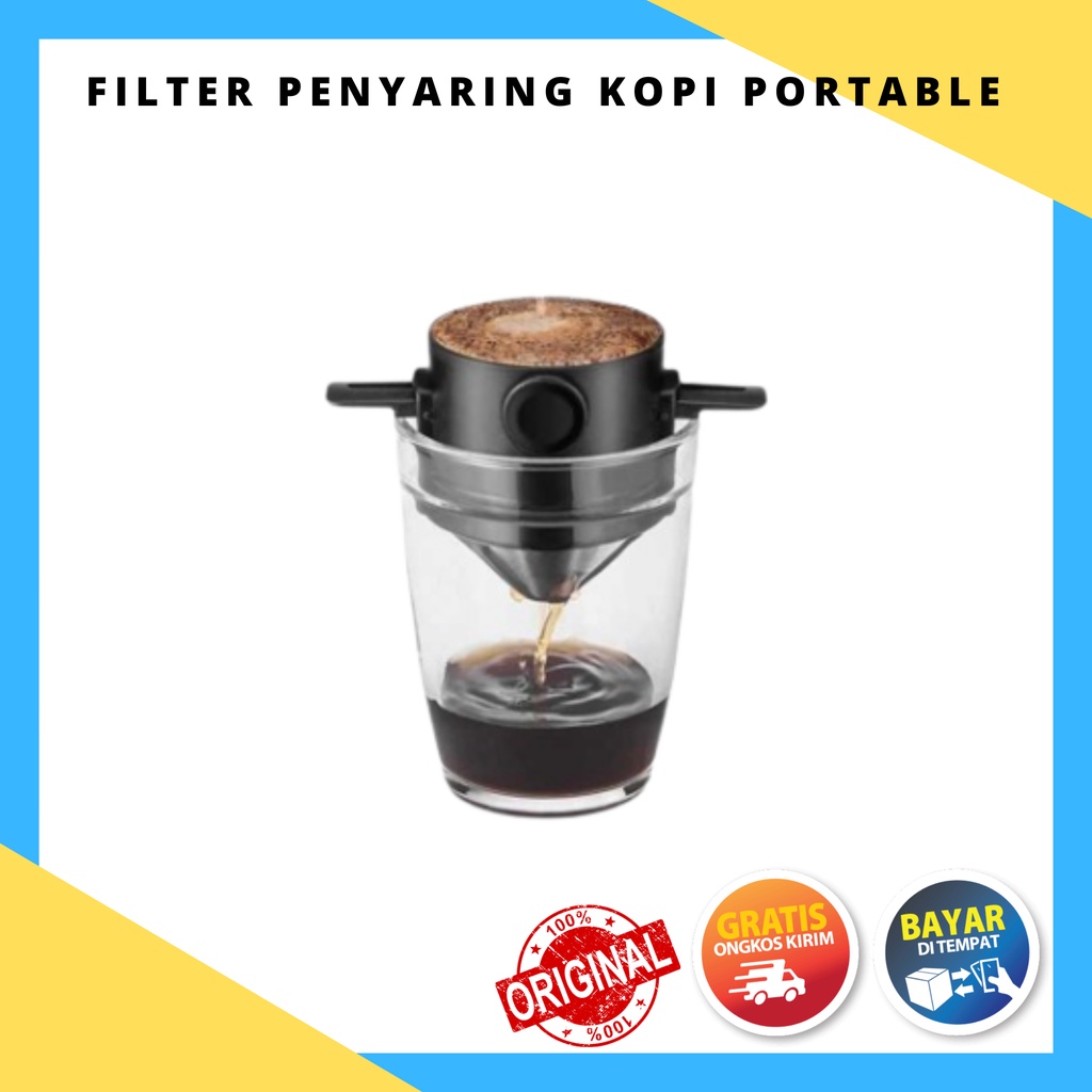 Jual Foldable Coffee Filters Stainless Steel Drip Coffee Funnel Coffee ...
