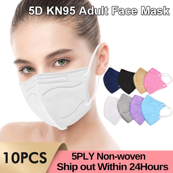 Jual Masker KN95 Pro 5D 5ply 5 Ply Earloop Dewasa Kemenkes isi 10 Pcs ...