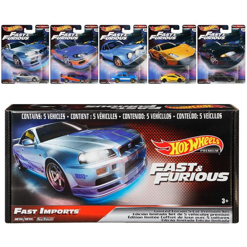 Jual Hotwheels Fast & Furious Imports Box set Premium Bundle 1 Skyline ...