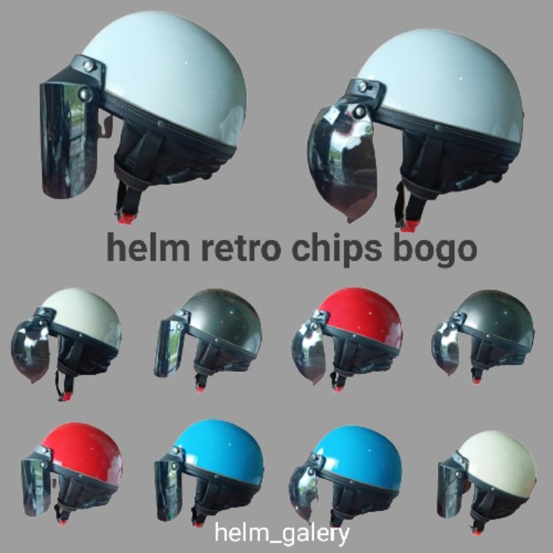 Jual helm chips dewasa retro klasik glossy | Shopee Indonesia