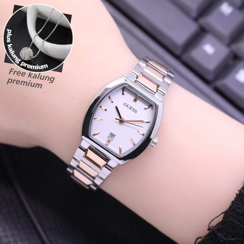 Jual JAM TANGAN WANITA PESTA MURAH PROMO NEW COD GUESS STANLESS SUPER ...