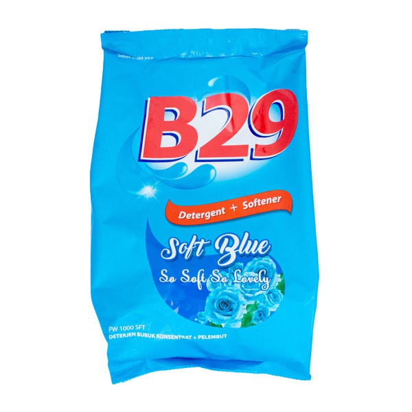 Jual B29 Detergent + Softener Soft Blue - Deterjen Bubuk 800gr | Shopee ...