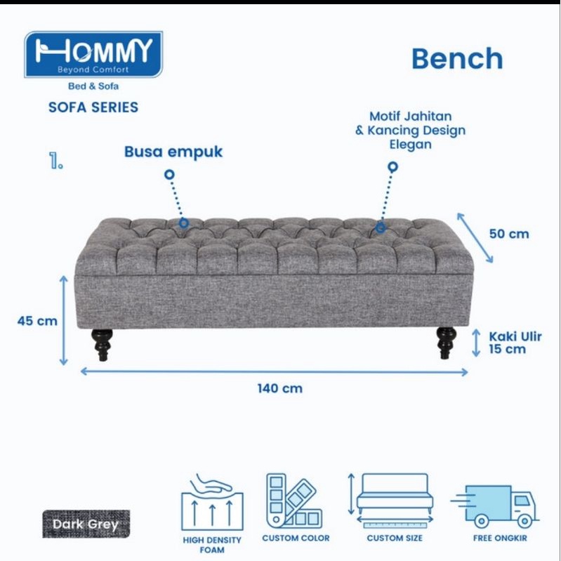 Jual Sofa Bench ( Bench Kasur ) 140 x 50 x 45 | Shopee Indonesia