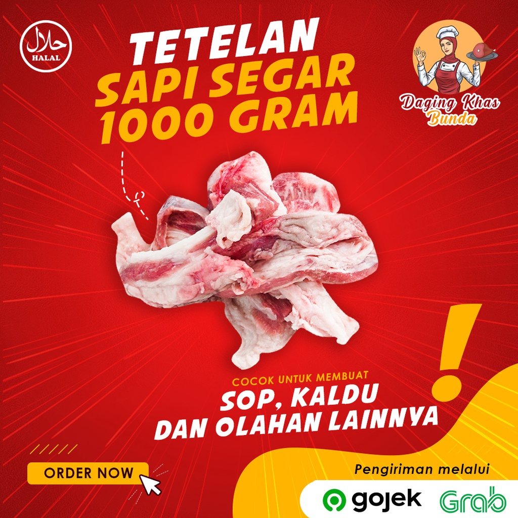Jual (PREMIUM) TETELAN SAPI LOKAL SEGAR FRESH 1KG 1 KG 1000 GRAM ...